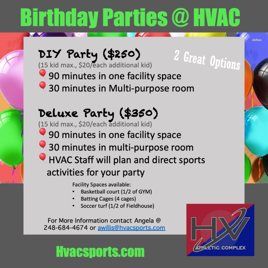 Birthday Parties - HVAC Sports