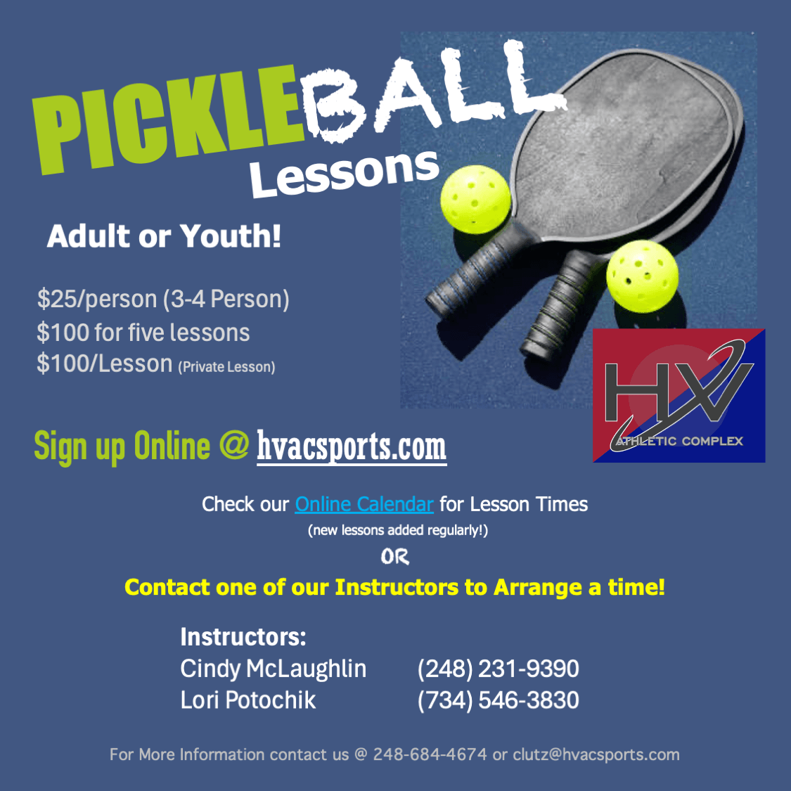 Pickleball Lessons - HVAC Sports